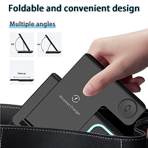 Wireless Charger, 3 in 1 Fast Wireless Charging Station, Charging Stand Dock for iPhone 14,13,12,11(Pro, Pro Max)/XS Max/XR/XS/X/8(Plus), for Samsung Galaxy, for Apple Watch Series & AirPods(Black)