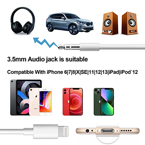 ONGAHON Aux Cord for iPhone 6.6FT,MFi Certified Long Aux Cable for Car Home Stereo,Speaker,Headphones Compatible for iPhone 14 13 12 11 Pro Max 5 6 7 8 Plus X XR XS iPad iPod