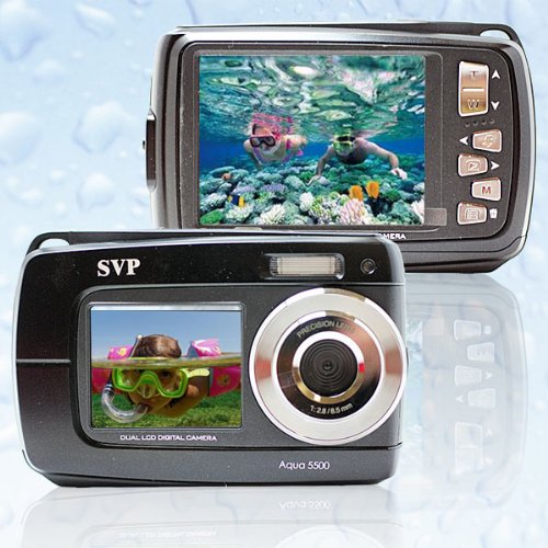 SVP Aqua 5500 Black 18 MP Dual Screen Waterproof Digital Camera