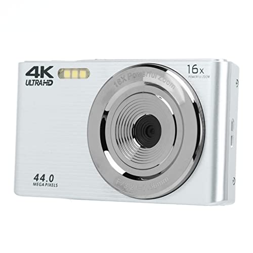 16X Digital Zoom Camera, 2.8in Screen 44MP HD Camera Shock Proof for Recording (Silver)