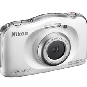 Nikon COOLPIX S33 Waterproof Digital Camera (White) (Discontinued by Manufacturer) (Renewed)