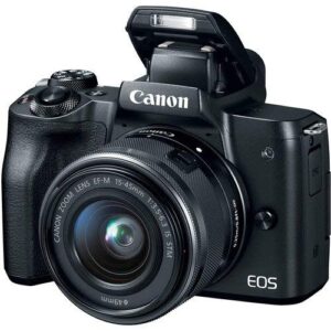 Canon EOS M50 Mirrorless Digital Camera (Black) + EF-M 15-45mm f/3.5-6.3 is STM Lens Bundled with Premium Accessories (32GB Memory Card, Padded Equipment Case and More) (Renewed)