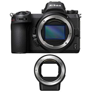 nikon z6 24.5mp fx-format 4k mirrorless digital camera (body) ftz mount adapter kit bundle (renewed)