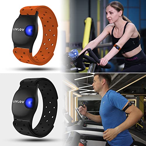 LIVLOV V11 Heart Rate Monitor Armband Replacement Strap - 22mm Adjustable Arm Wrist Band Compatible with LIVLOV Polar Wahoo Powr Labs Echelon XOSS Coospo Optical HRM Sensor