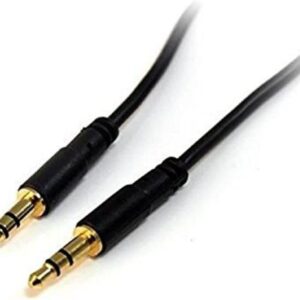 StarTech.com 6 ft Slim 3.5mm Stereo Audio Cable - M/M - 3.5mm Male to Male Audio Cable for Your Smartphone, Tablet or MP3 Player (MU6MMS) Black