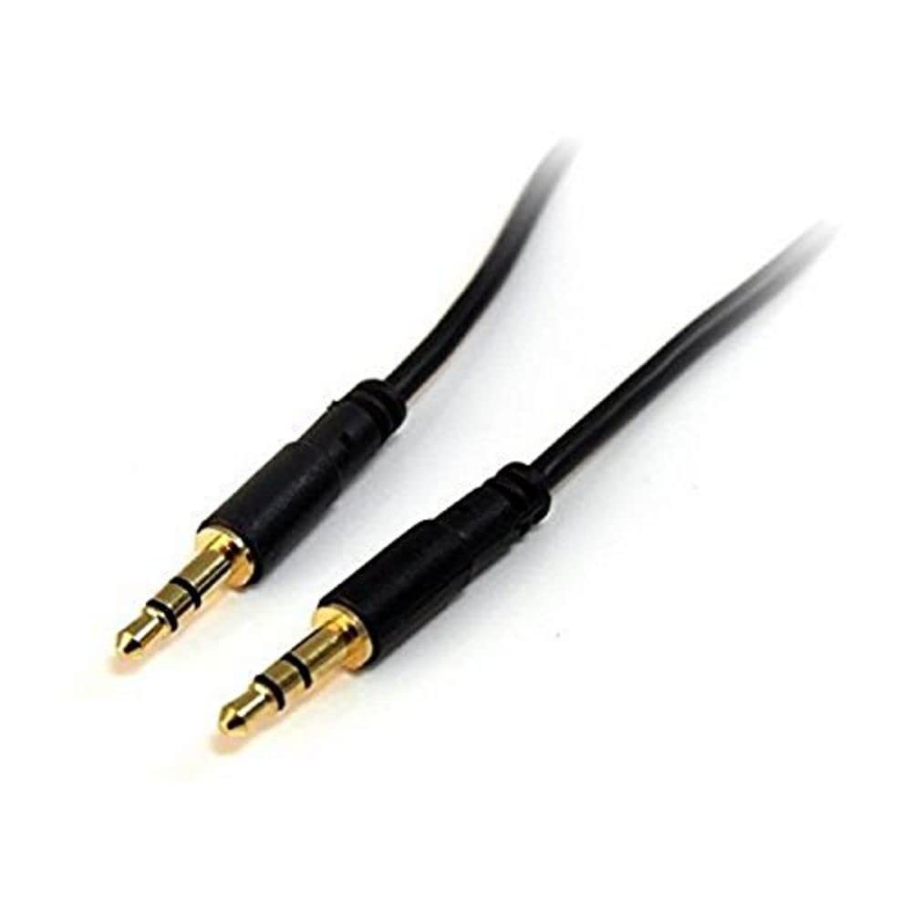 StarTech.com 6 ft Slim 3.5mm Stereo Audio Cable - M/M - 3.5mm Male to Male Audio Cable for Your Smartphone, Tablet or MP3 Player (MU6MMS) Black