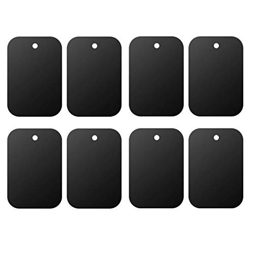 Mount Metal Plate（8Pack） for Magnetic Car Mount Phone Holder with Full Adhesive for Phone Magnet, Magnetic Mount, Car Mount Magnet-8X Rectangular (Black)