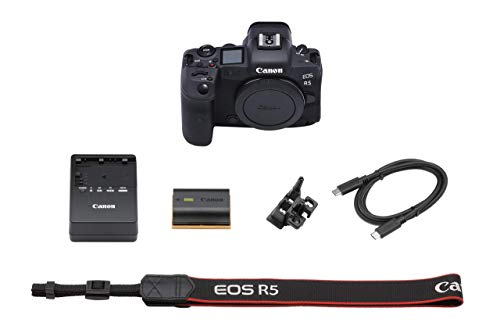 Canon EOS R5 Full-Frame Mirrorless Camera with 8K Video,45 Megapixel Full-Frame CMOS Sensor,DIGICxImage Processor,Dual Memory Card Slots,and Up to 12 fps Mechnical Shutter,Body Only (Renewed),Black