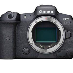 Canon EOS R5 Full-Frame Mirrorless Camera with 8K Video,45 Megapixel Full-Frame CMOS Sensor,DIGICxImage Processor,Dual Memory Card Slots,and Up to 12 fps Mechnical Shutter,Body Only (Renewed),Black