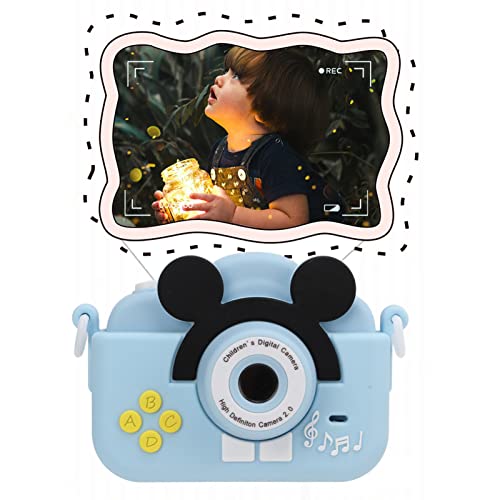 Keenso Kids Camera 2.0 Inch 2MP/1080P Selfie Kids Camera with 32GB Card and Case, Mini Rechargeable Kids Camera, (Sky Blue)