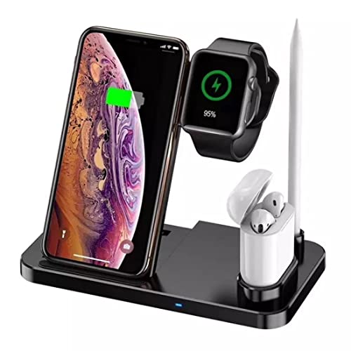 Xagross Desktop Fast Wireless Charging Station 4 in 1 for Phone/Watch/Airpods/Apple Pencil (Back)