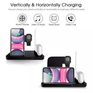 Xagross Desktop Fast Wireless Charging Station 4 in 1 for Phone/Watch/Airpods/Apple Pencil (Back)