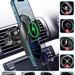 Wireless Car Charger,10W Qi Fast Charging Auto-Clamping Car Phone Mount Air Vent Phone Holder Compatible with iPhone 13/12/12Pro/SE/11/11Pro/11ProMax/XSMax/XS/XR,Samsung S10/S9/S8/Note10