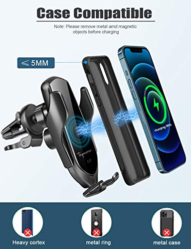 Wireless Car Charger,10W Qi Fast Charging Auto-Clamping Car Phone Mount Air Vent Phone Holder Compatible with iPhone 13/12/12Pro/SE/11/11Pro/11ProMax/XSMax/XS/XR,Samsung S10/S9/S8/Note10