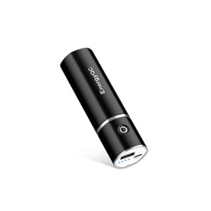 energyqc slim 2 portable charger,ultra-compact 5000mah power bank external battery compatible with iphone,samsung galaxy,airpods and more-black