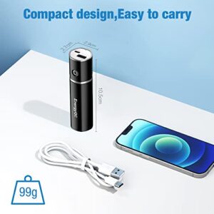 EnergyQC Slim 2 Portable Charger,Ultra-Compact 5000mAh Power Bank External Battery Compatible with iPhone,Samsung Galaxy,Airpods and More-Black