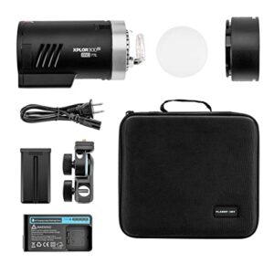 flashpoint xplor 300 pro ttl r2 battery-powered portable monolight for strobe light photography, 300ws, 2.4g hss 1/8000 2600mah li-ion battery, 0.01-1.5s recycle time, 5600±200k, led modeling light