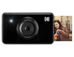 kodak mini shot 2 in 1 wireless instant digital camera and social media portable photo printer, lcd display, premium quality full color prints, compatible w/ios and android (black)