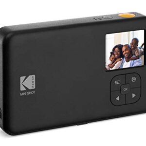 Kodak Mini shot 2 in 1 Wireless Instant Digital Camera and Social Media Portable Photo PRINTER, LCD Display, Premium quality Full Color prints, Compatible w/iOS and Android (Black)