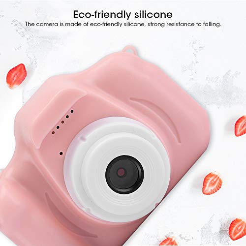 Kids Camera 2.0 Inch 1080P Selfie Kids Camera with 32GB Card, Mini Rechargeable Kids Camera, Ideal Gift for 3-9 Years Old Kids (Pink - Puqing Version)