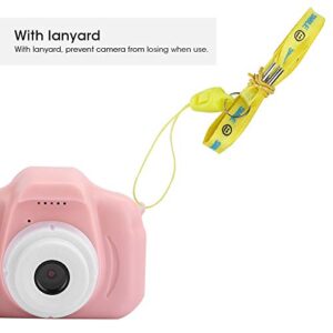 Kids Camera 2.0 Inch 1080P Selfie Kids Camera with 32GB Card, Mini Rechargeable Kids Camera, Ideal Gift for 3-9 Years Old Kids (Pink - Puqing Version)