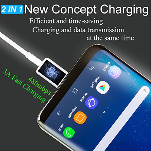 Adaptive Fast Android Charging Wall Charger with 5-Feet Micro USB Cable for Samsung Galaxy S7/S7 E/S6/S6 E/S5/Note5/4 /S4/S3/S2/J7 J7V J5 J3 J3V J2, LG G2 G3 K20, Moto E4 E5 E6, Tablet (2 Pack, White)