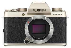 fujifilm x-t100 mirrorless digital camera, champagne gold (body only)