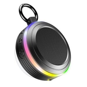 portable bluetooth speaker with light show, ipx7 waterproof shower speaker with fm radio and built-in microphone,bluetooth speakers for shower,travel,running,mountaineering,camping and more outdoor