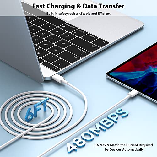 iPhone 14 13 Fast Charger, 40W Dual USB-C Quick Wall Charger[MFi Certified] 2pack 6FT Long Lightning Cable+Double Port Foldable USBC Apple Charger Fast Charging for iPhone 14/13/12/11/XR/XS/SE/iPad