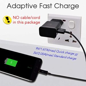 Adaptive Fast Charging Wall Charger Adapter Compatible Samsung Galaxy S8 S9 S10 S20 S21 S10e S6 S7 /Edge/Plus/Active, Note 5,Note 8, Note 9 and Other Smartphones/Devices, Quick Charge, 3 Pack