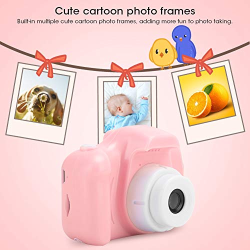 Mini Digital Camera, Portable Mini Children Kid Digital Video Camera Toy with 2.0in TFT Color Screen, Gift for 3-10 Years Old Kids on Birthday (Pink)