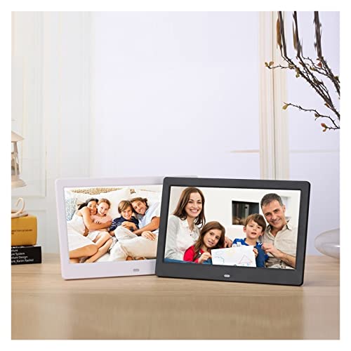 10 Inch Screen LED Backlight HD 1024 * 600 Digital Photo Frame Electronic Album Picture Music Movie Full Function Good Gift (Color : White 4GB, Size : EU Plug)