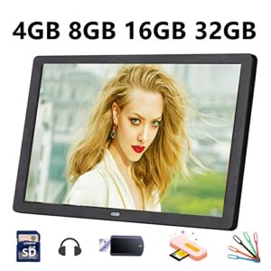 10 Inch Screen LED Backlight HD 1024 * 600 Digital Photo Frame Electronic Album Picture Music Movie Full Function Good Gift (Color : White 4GB, Size : EU Plug)