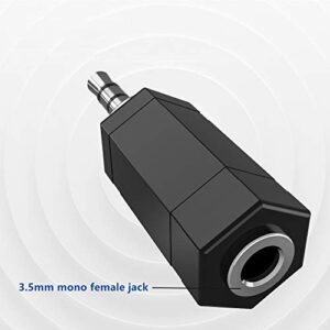 3.5mm Stereo to Mono Adapter, 2 Pack 3.5mm 1/8" TRS Stereo Male Plug to 3.5mm 1/8" Mono Female Jack