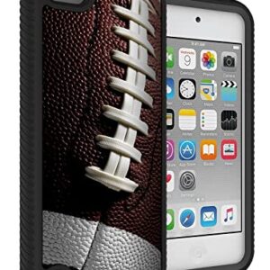 MYTURTLE iPod Touch 7th 6th 5th Generation Case Rugged Hybrid Shockproof Nonslip Cover, Realistic 3D Touch Textured Surface, Sports Fan Series, Football