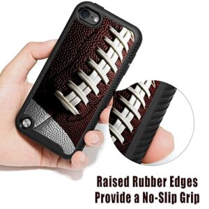 MYTURTLE iPod Touch 7th 6th 5th Generation Case Rugged Hybrid Shockproof Nonslip Cover, Realistic 3D Touch Textured Surface, Sports Fan Series, Football