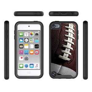 MYTURTLE iPod Touch 7th 6th 5th Generation Case Rugged Hybrid Shockproof Nonslip Cover, Realistic 3D Touch Textured Surface, Sports Fan Series, Football