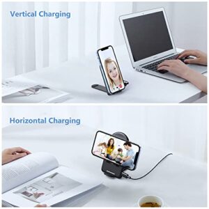 Fast Wireless Charger,15W Wireless Charging Stand with QC3.0 Adapter,Adjustable and Foldable for iPhone 14/13/12/11 Pro Max/Plus/XR/XS/8/Samsung Galaxy S21/S20/S9/Note 20/10/Google Pixel 7/6/5/4/Pro