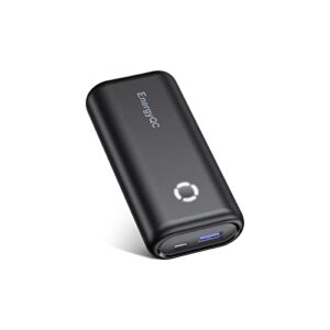 energyqc portable charger, 10000mah portable phone charger external battery pack compatible with iphone 13/12/11/x samsung s10 google lg ipad and more-black