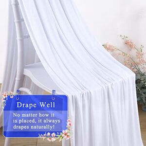 10x10 White Backdrop Curtain for Parties Wedding Wrinkle Free White Photo Curtains Backdrop Drapes Fabric Decoration for Baby Shower 5ft x 10ft,2 Panels