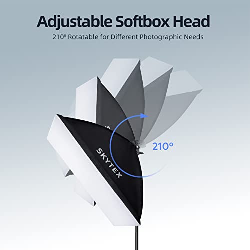 Softbox Lighting Kit, skytex Continuous Photography Lighting Kit with 2x20x28in Soft Box | 2X 85W 2700-6400K E27 LED Bulb, Photo Studio Lights Equipment for Camera Shooting, Video Recording…