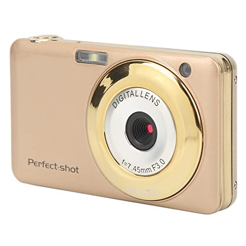 Vbestlife 48MP HD Camera, 2.7in TFT 8X Optical Zoom Portable Digital Camera, for Children Beginners, 750mah Portable Children Video Camera, Support 32GB Memory Card, Gift for Students(Gold)