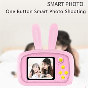 Tgoon Children Photo Camera, Portable MP3 Function Kids Camera Auto Focusing Built in Games for Playing(Pink)