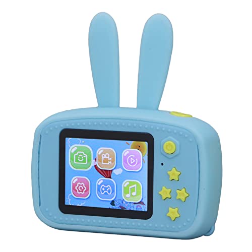 Children Photo Camera, Portable MP3 Function Kids Camera Auto Focusing Built in Games for Playing(Blue)