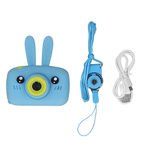 Children Photo Camera, Portable MP3 Function Kids Camera Auto Focusing Built in Games for Playing(Blue)