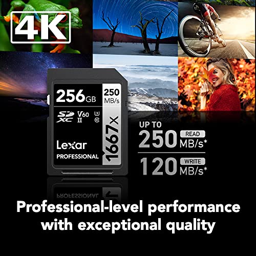 Lexar Professional 1667x 128GB SDXC UHS-II Card, Up To 250MB/s Read, for Professional Photographer, Videographer, Enthusiast (LSD128CBNA1667)