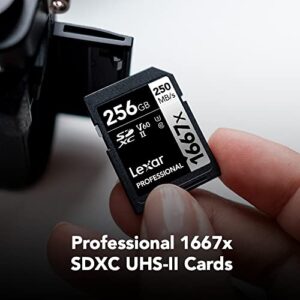 Lexar Professional 1667x 128GB SDXC UHS-II Card, Up To 250MB/s Read, for Professional Photographer, Videographer, Enthusiast (LSD128CBNA1667)