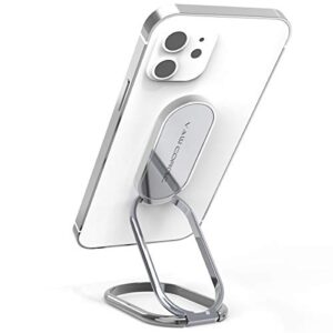 vawcornic phone ring holder finger kickstand, 540° dual direction rotating phone grip for iphone, samsung, huawei smartphone, tablet, kindle, switch lite compatible with magnetic car mount (silver)