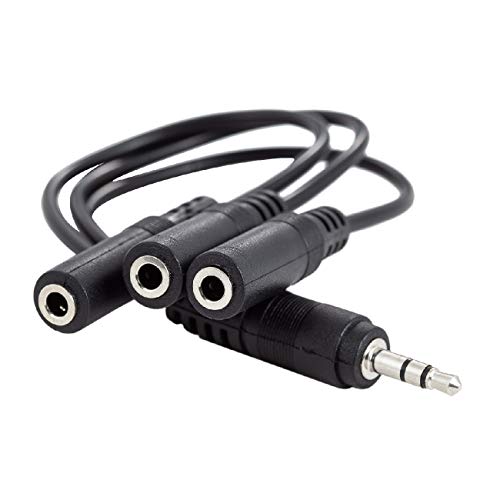 Ancable 3.5mm (1/8") TRS 1 Male to 3 Female 3-Way Stereo Splitter Audio Cable