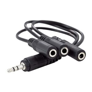 Ancable 3.5mm (1/8") TRS 1 Male to 3 Female 3-Way Stereo Splitter Audio Cable